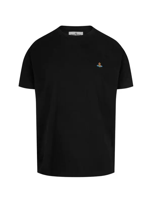 VIVIENNE WESTWOOD Orb Embroidered Cotton T-shirt - Black