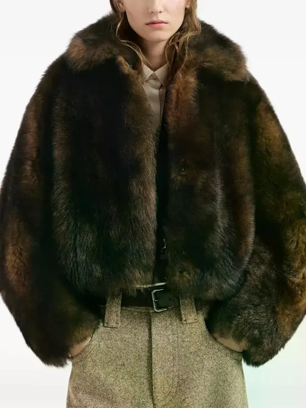 Brunello Cucinelli Soft Shearling Jacket With Shiny Zipper Pull
