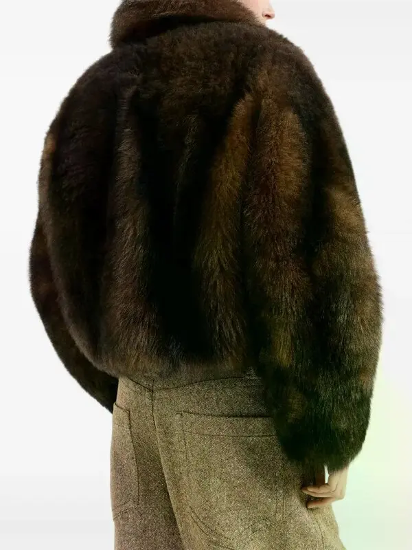 Brunello Cucinelli Soft Shearling Jacket With Shiny Zipper Pull