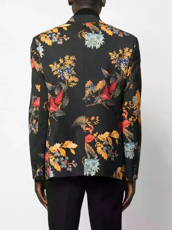 COUNTY OF MILAN Floral-print Single-breasted Blazer
