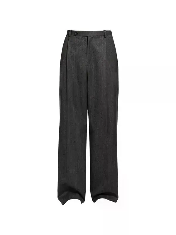 JIL SANDER Pinstripe Wide Leg Pleated Trousers