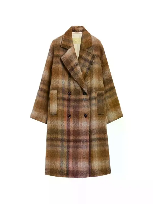 Momoni Laufey Double-breasted Checked Coat - Neutrals