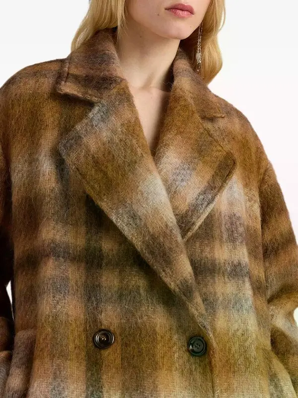 Momoni Laufey Double-breasted Checked Coat