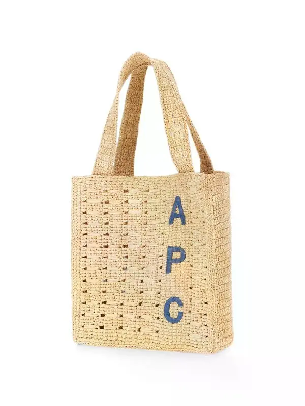 A.p.c. Woven Tote Bag With Logo Embroidery