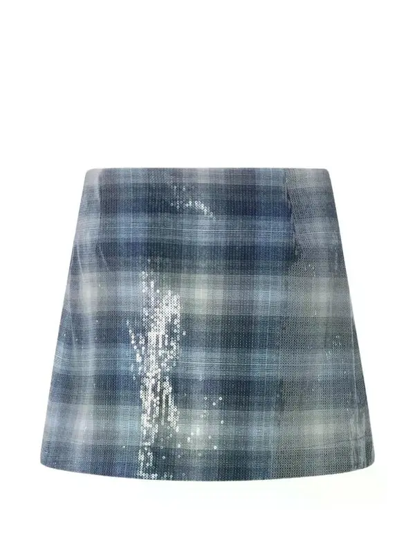 Pinko Embellished Checkered Mini Skirt