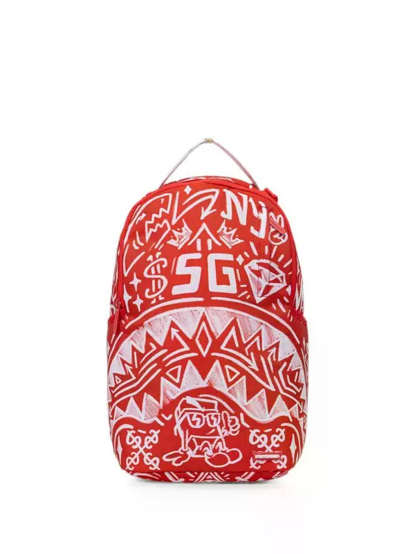 SPRAYGROUND Graffiti Shark Backpack - Red