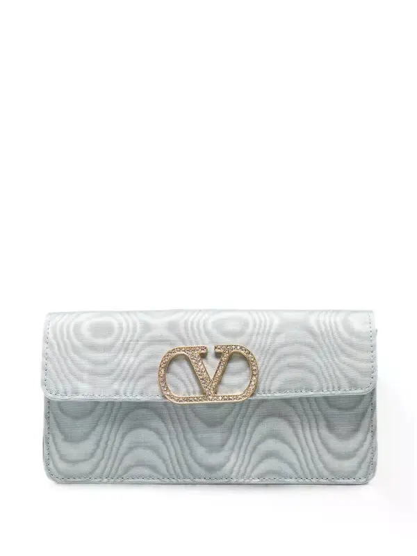 Valentino Garavani Vlogo Signature Moiré Cross Body Bag - Blue