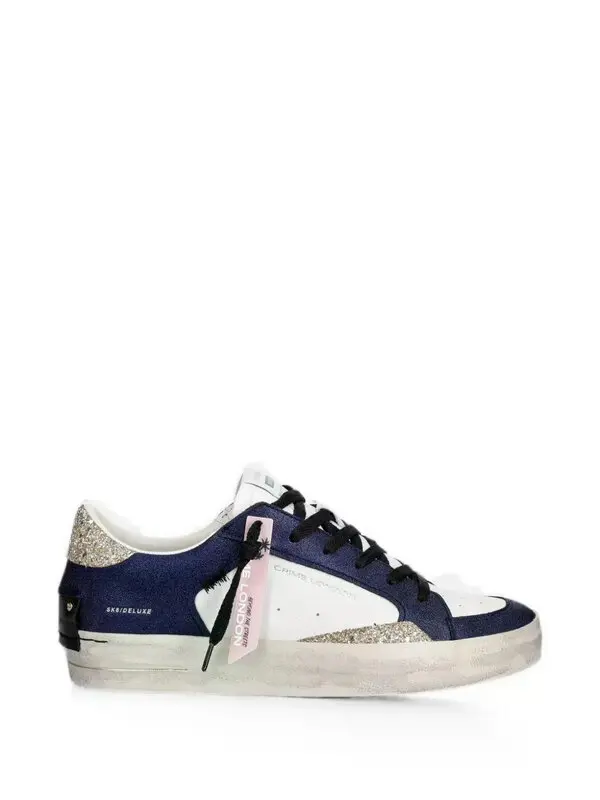 CRIME LONDON Sk8 Deluxe Glitter-detail Sneakers - Blue