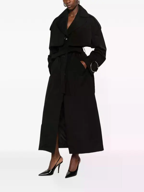 DONDUP Belted Ring-detail Trench Coat