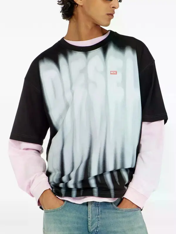 DIESEL® Cotton T-shirt With Bold Logo Print