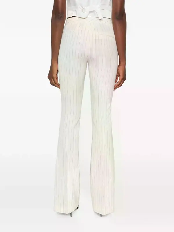 DONDUP Pinstripe Flare Tailored Trousers - Neutrals