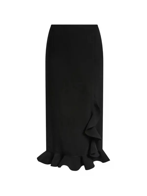 Moschino Asymmetric Ruffle-trim Skirt - Black