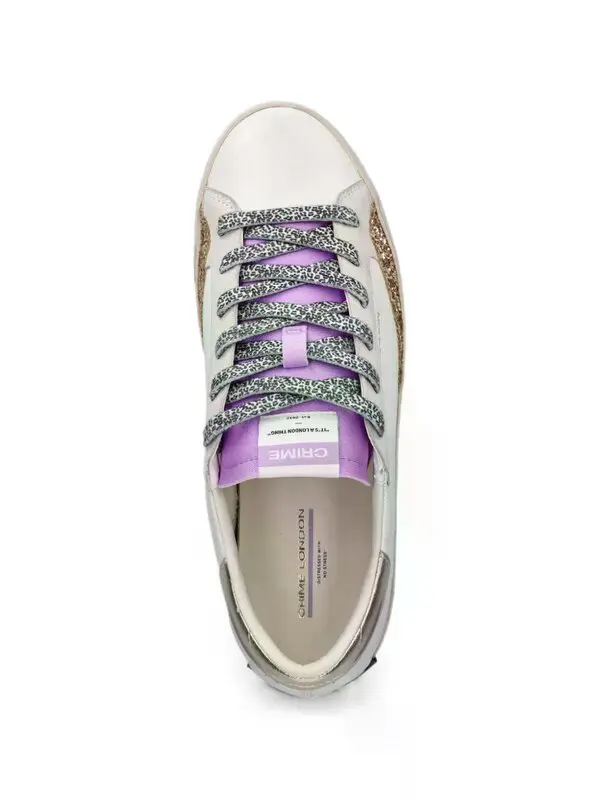 CRIME LONDON Distressed Platform Glitter Detail Sneakers