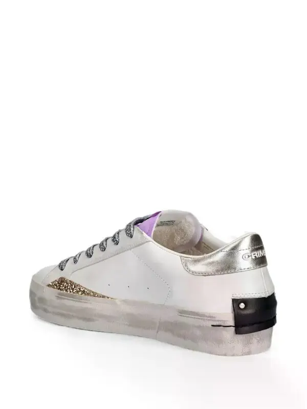 CRIME LONDON Distressed Platform Glitter Detail Sneakers