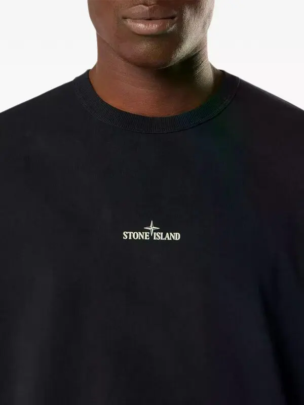 Stone Island Logo-print Long-sleeve T-shirt - Black