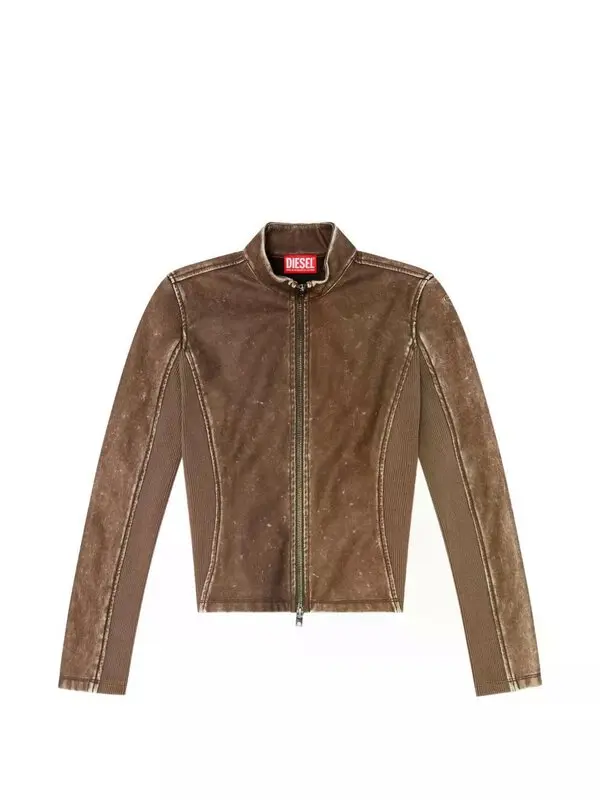 DIESEL® Biker Jacket With Rib-knit Inserts