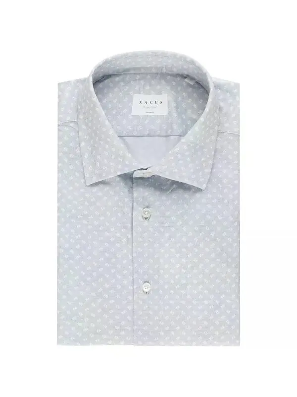 XACUS Travel Geometric-pattern Shirt - Blue