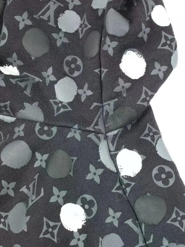 LOUIS VUITTON Monogram Dot Print Crew Neck Sweater - Black