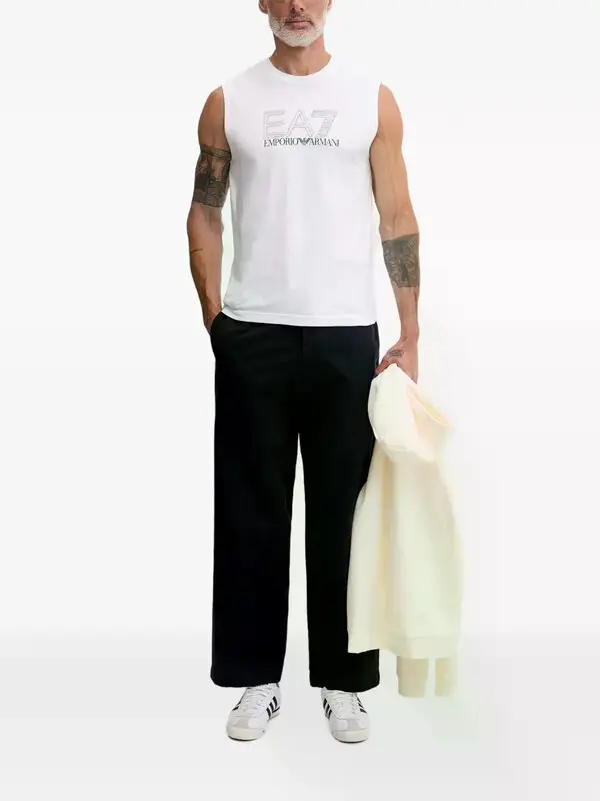 EA7 Logo Patch Wide Leg Trousers
