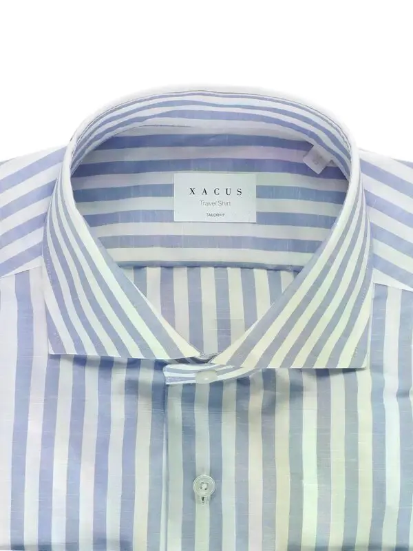 XACUS Travel Shirt Striped Shirt - Blue