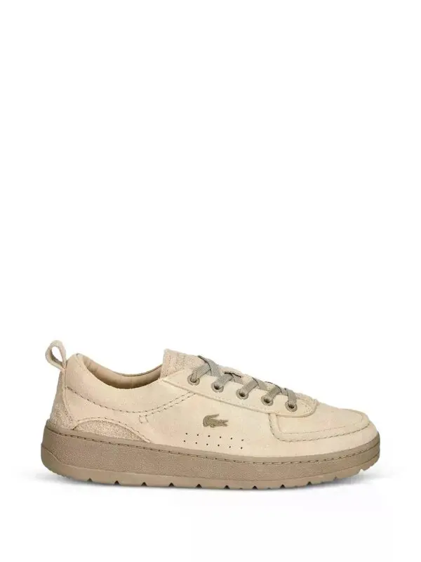 Lacoste Logo-plaque Suede Sneakers - Neutrals