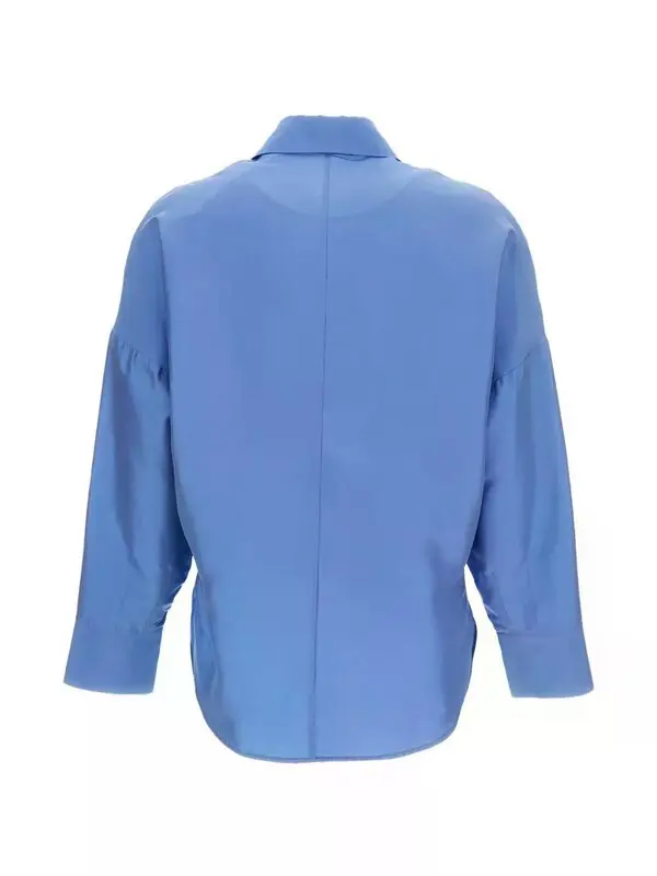 Alberto Biani Concealed-front-fastening Long-sleeve Shirt - Blue