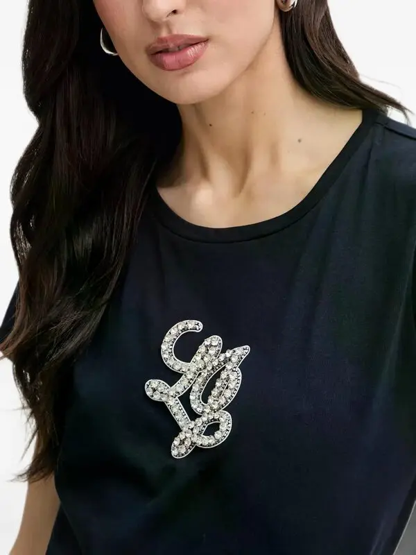 Liu Jo Crystal-embellished Logo T-shirt
