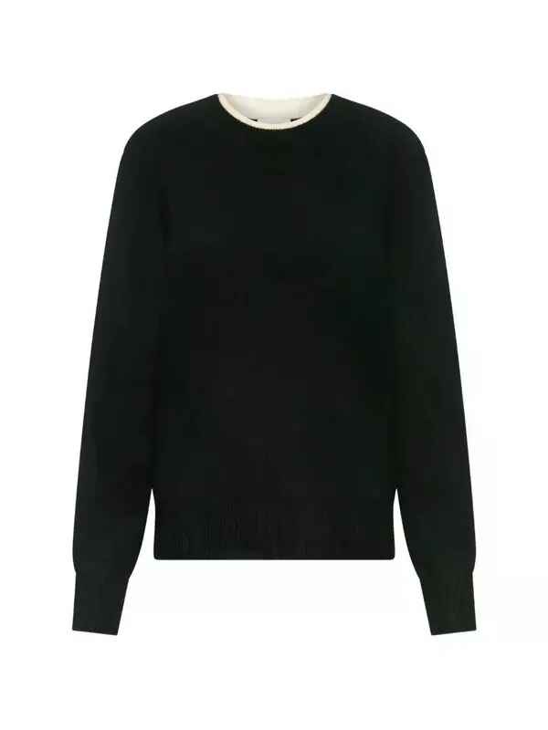 Loulou De Saison Bicolor Cashmere Crew Neck Sweater - Black