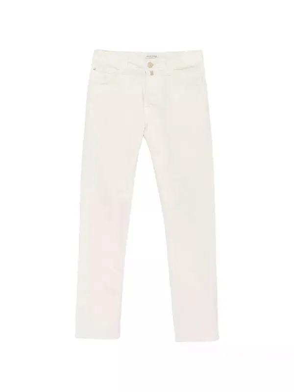 Jacob Cohen Bard Logo-patch Cotton Trousers - Neutrals