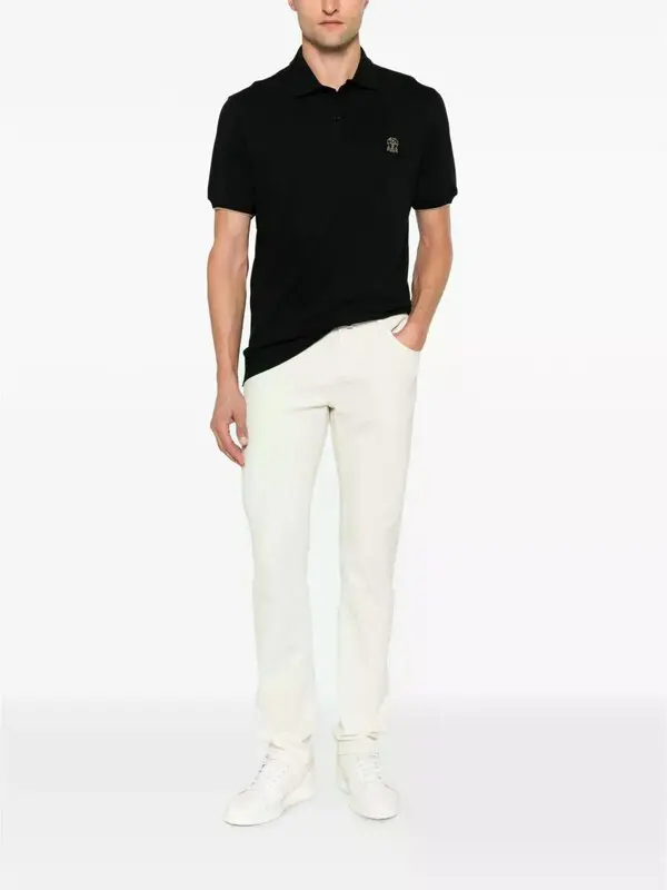 Jacob Cohen Bard Logo-patch Cotton Trousers - Neutrals
