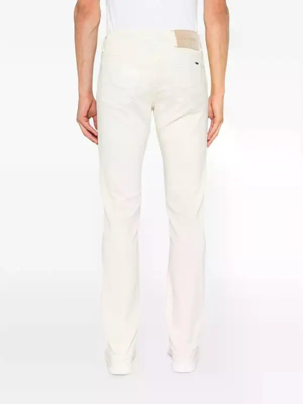 Jacob Cohen Bard Logo-patch Cotton Trousers - Neutrals