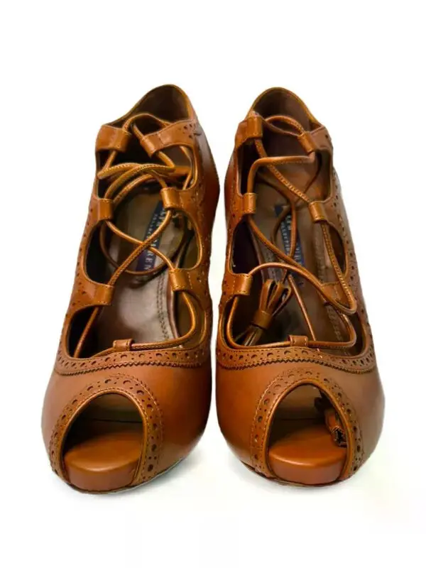 Ralph Lauren Peep-toe Brogue Ankle Boots