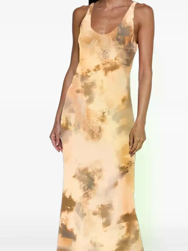 L'Agence Akiya Tie-dye Maxi Dress - Neutrals