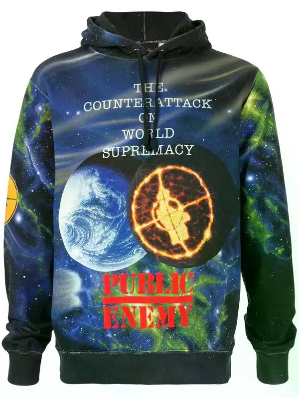 Supreme X Undercover X Public Enemy "fear Of A Black Planet" Hooded Sweatshirt - Multicolour