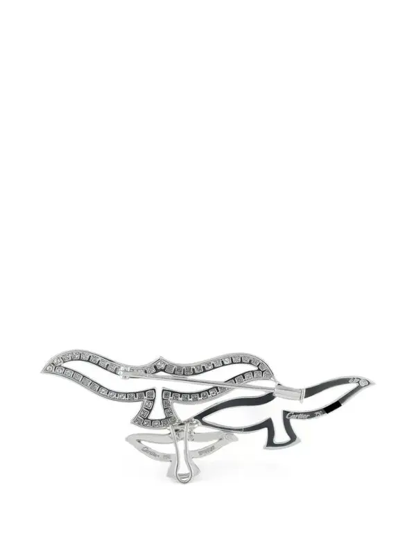 Cartier 18k White Gold Diamond Dove Motif Brooch