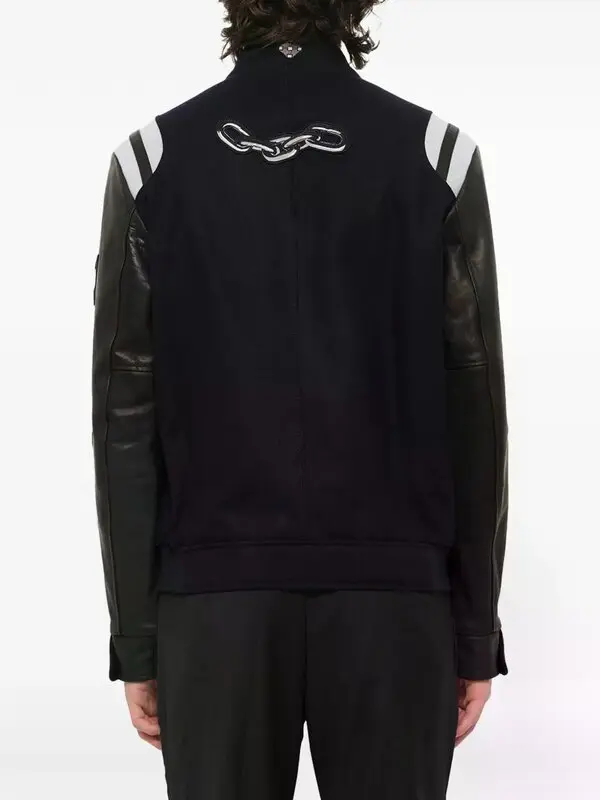 LANVIN Panelled Baseball Jacket With Leather Sleeves