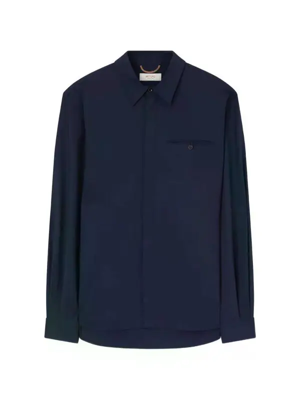 RETORI Chest-pocket Long-sleeve Shirt - Blue