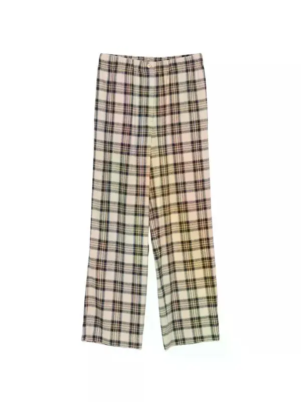 A.M.G. Check Pattern Wide-leg Trousers
