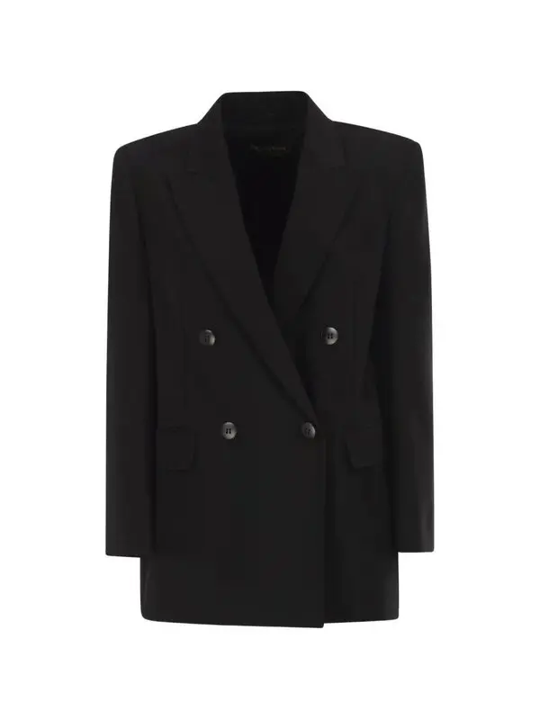 Max Mara Double-breasted Peak-lapel Blazer - Black