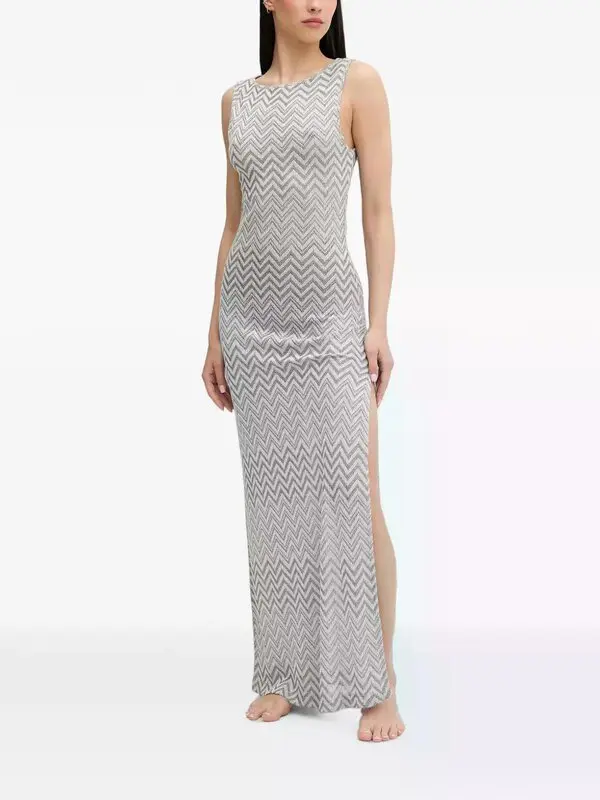 Liu Jo Chevron-knit Sleeveless Maxi Dress