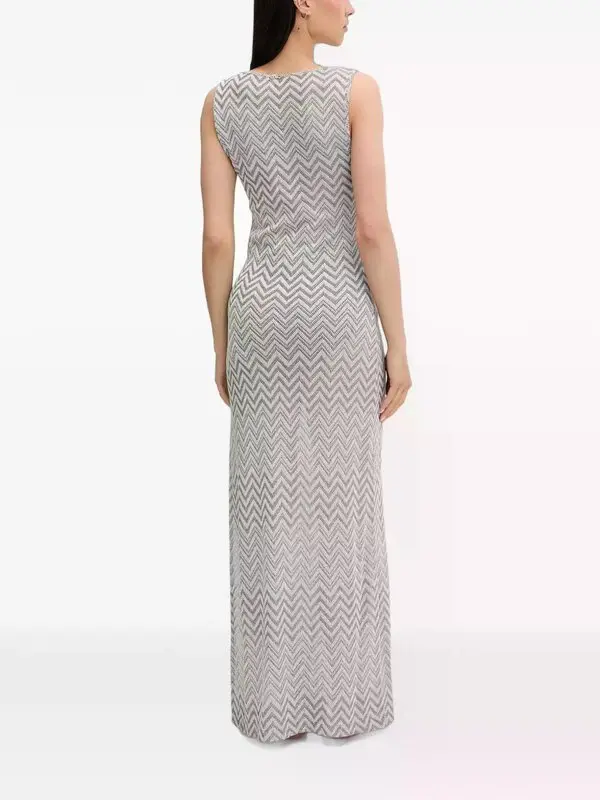 Liu Jo Chevron-knit Sleeveless Maxi Dress