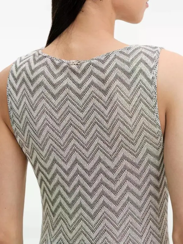 Liu Jo Chevron-knit Sleeveless Maxi Dress
