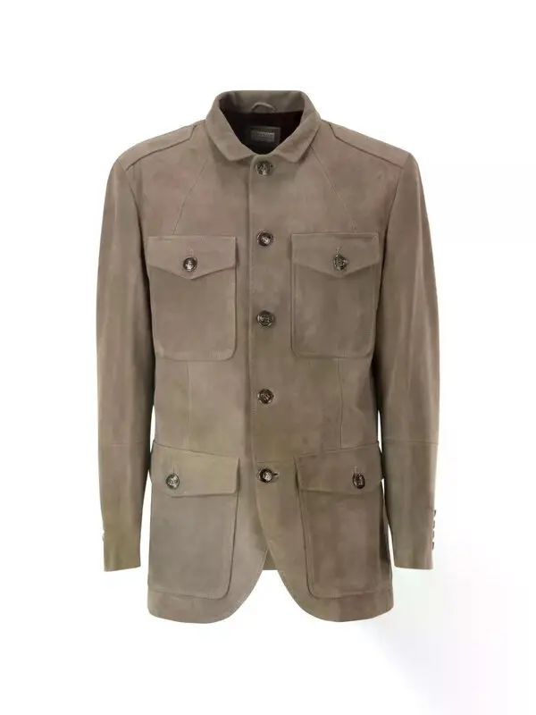 Brunello Cucinelli Suede Leather Safari Jacket