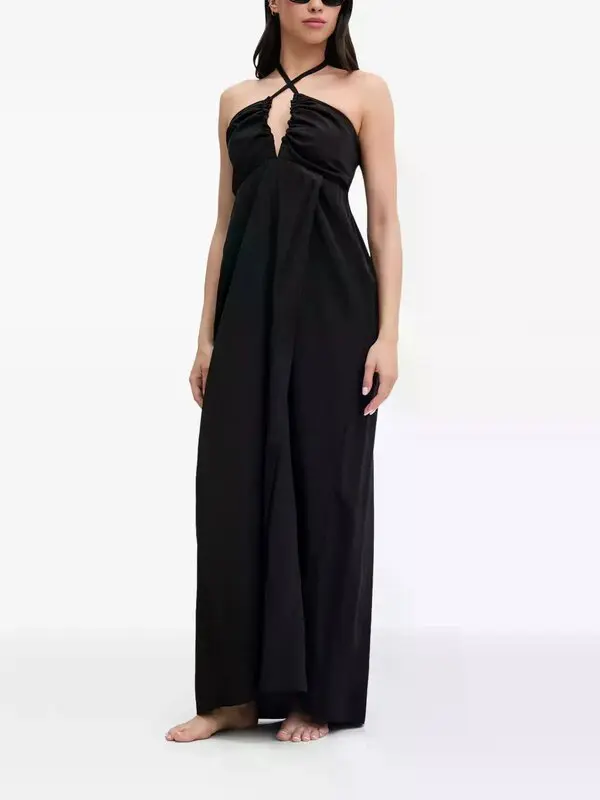 Liu Jo Ruched Halterneck Maxi Dress - Black