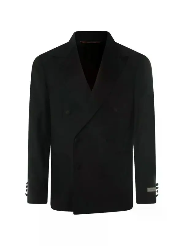 Canali Double-breasted Wool Suit Jacket