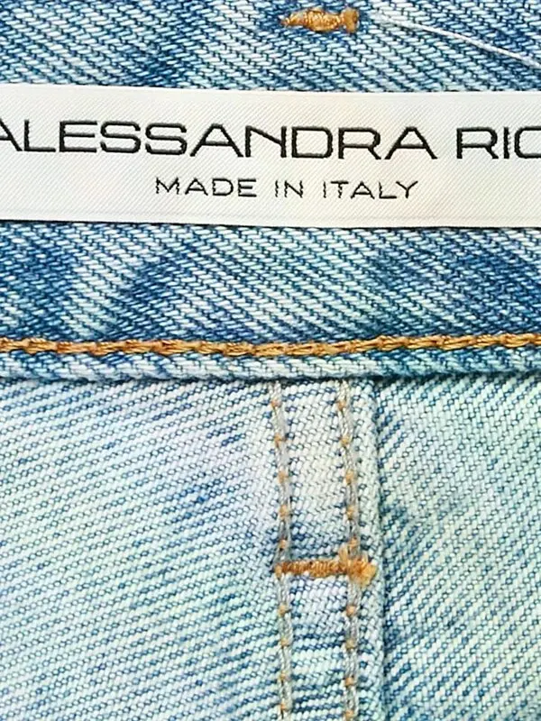 Alessandra Rich Crystal-embellished Denim Skirt