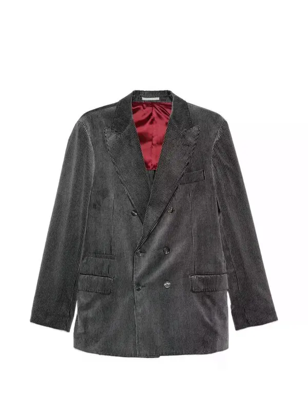 Brunello Cucinelli Double-breasted Corduroy Blazer - Grey