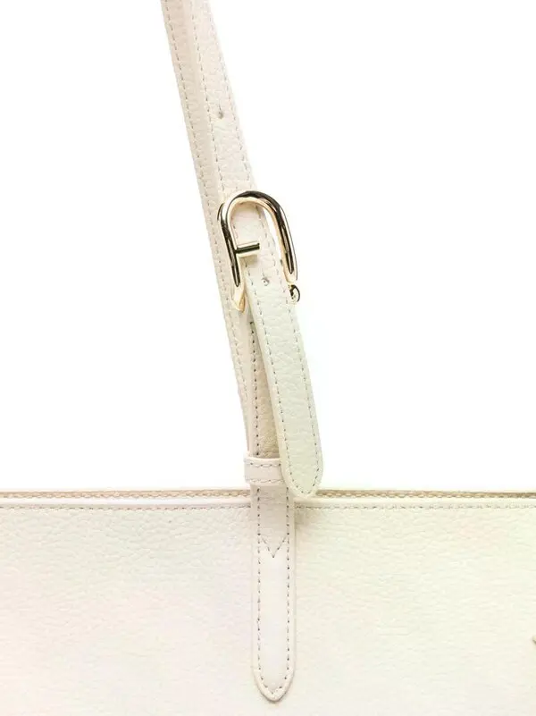 Furla Grained Leather Tote Bag With Gold-tone Buckle Detailing