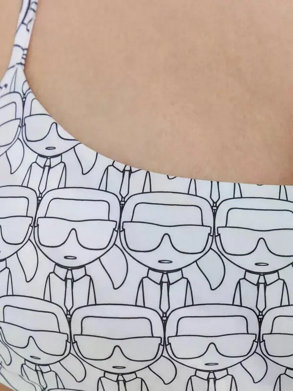 Karl Lagerfeld Ikonik Print Bikini Top