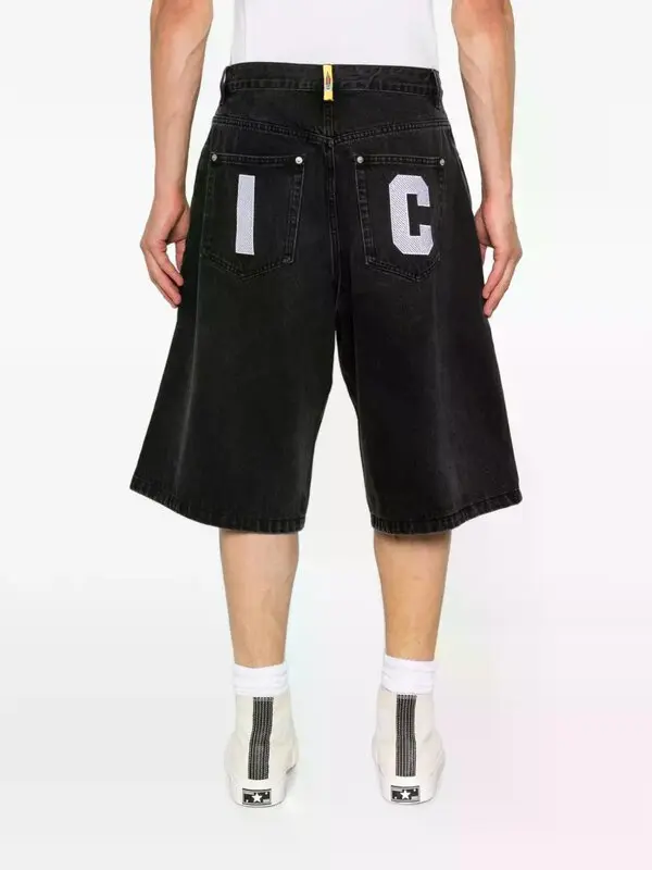 ICECREAM Running Dog Wide Leg Denim Shorts